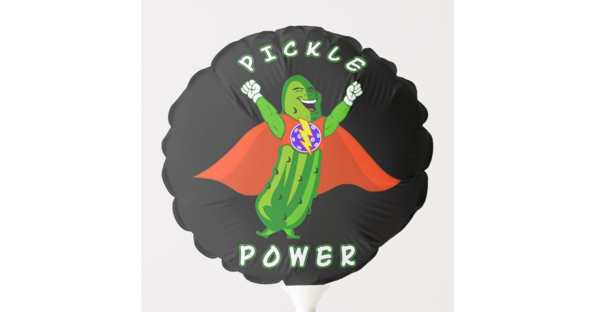 Pickleball Gift Super Hero Pickle Power Balloon | Zazzle