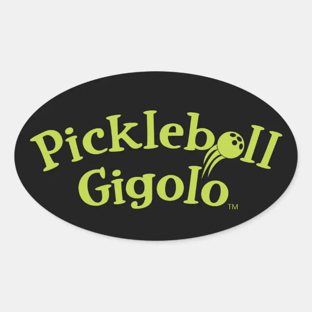 Pickleball Gigolo™ Swingrz Swag Court Jester Oval Sticker | Zazzle
