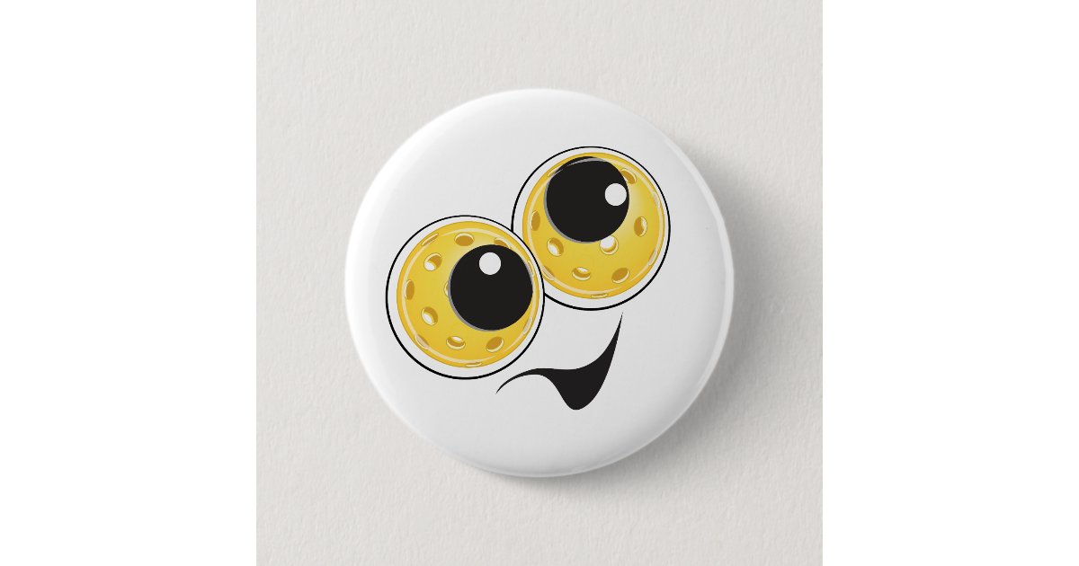 Pickleball Googly Eyes Button | Zazzle