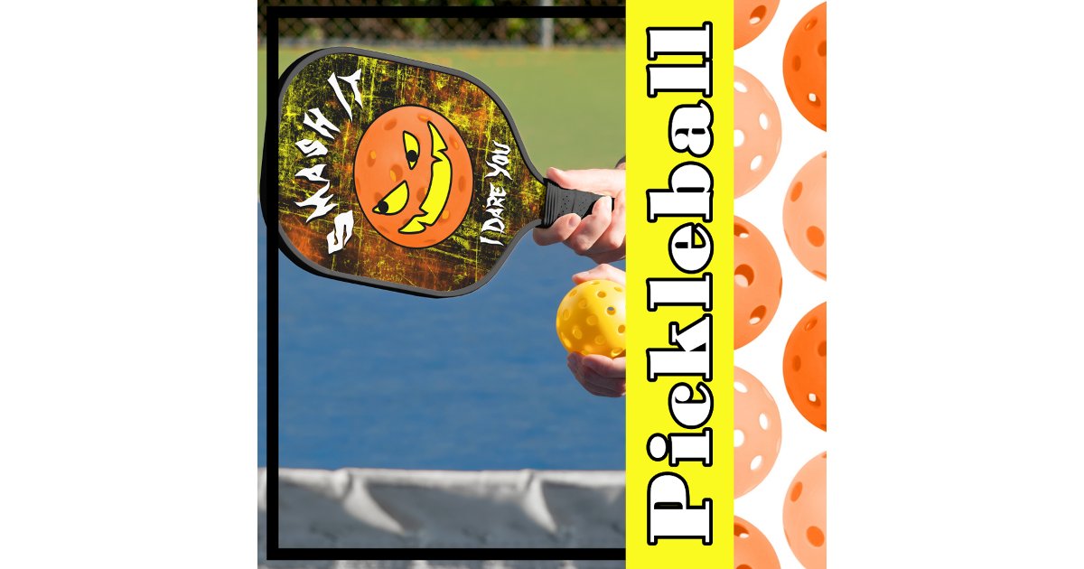 Pickleball Halloween Pumpkin Smash It Pickleball Paddle | Zazzle