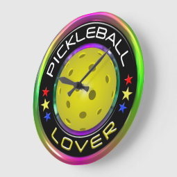 Pickleball Lover 1 Options Large Clock | Zazzle