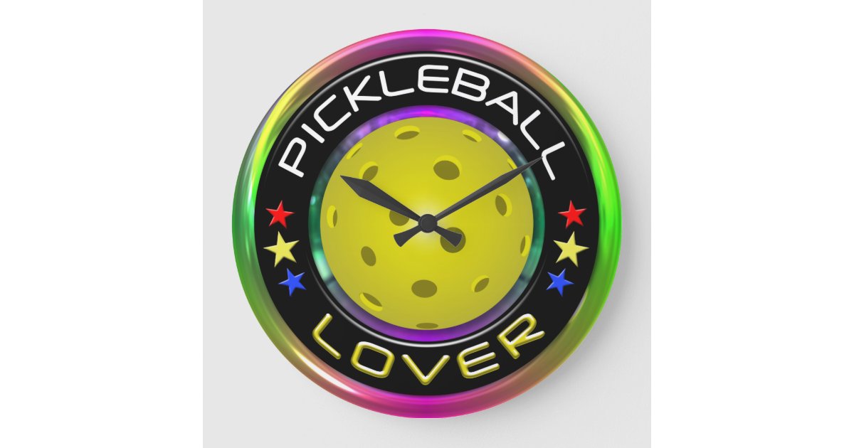 Pickleball Lover 1 Options Large Clock | Zazzle