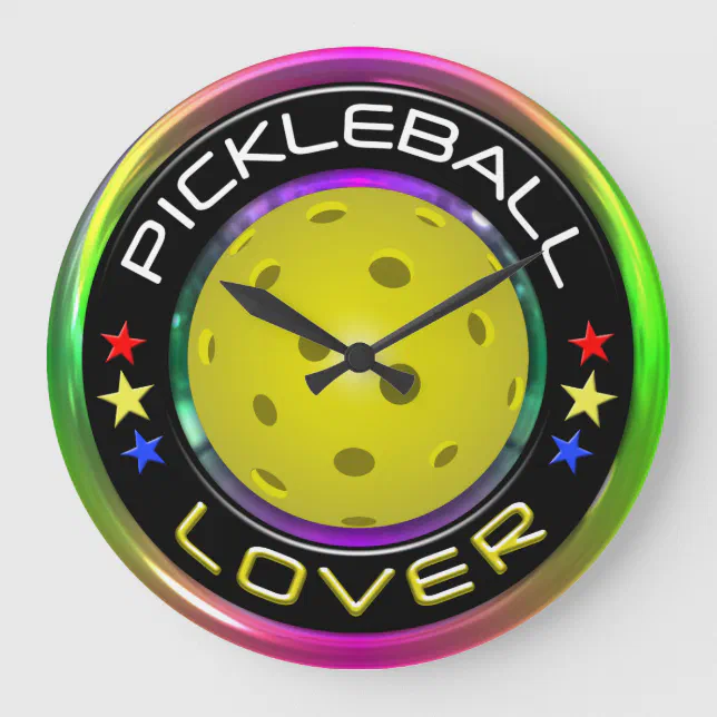 Pickleball Lover 1 Options Large Clock | Zazzle
