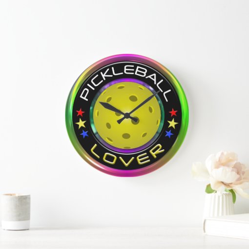 Pickleball Lover 1 Options Large Clock | Zazzle