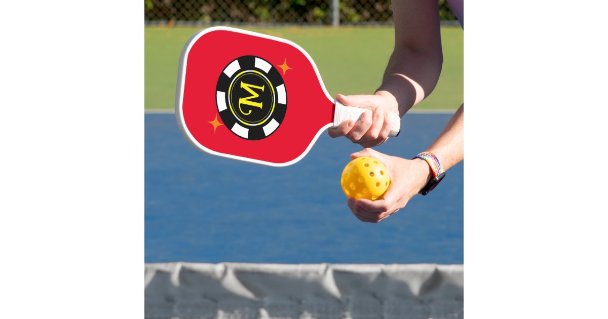 Pickleball Paddle - Custom poker chip- Add initial | Zazzle