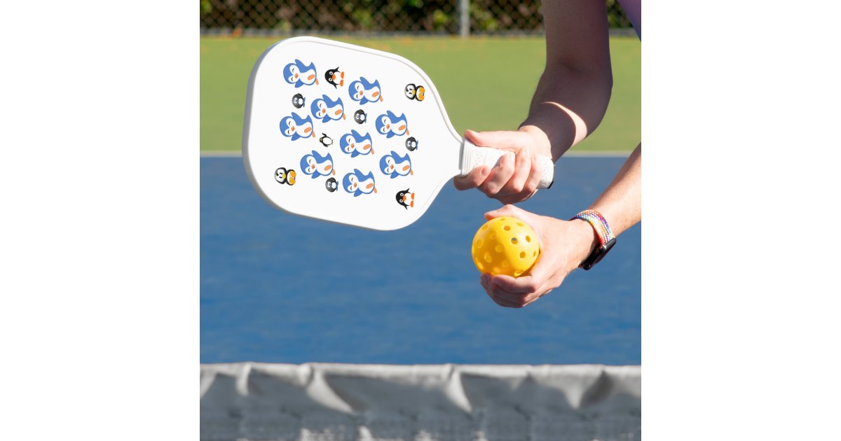 Pickleball Paddle Cute Penguins | Zazzle