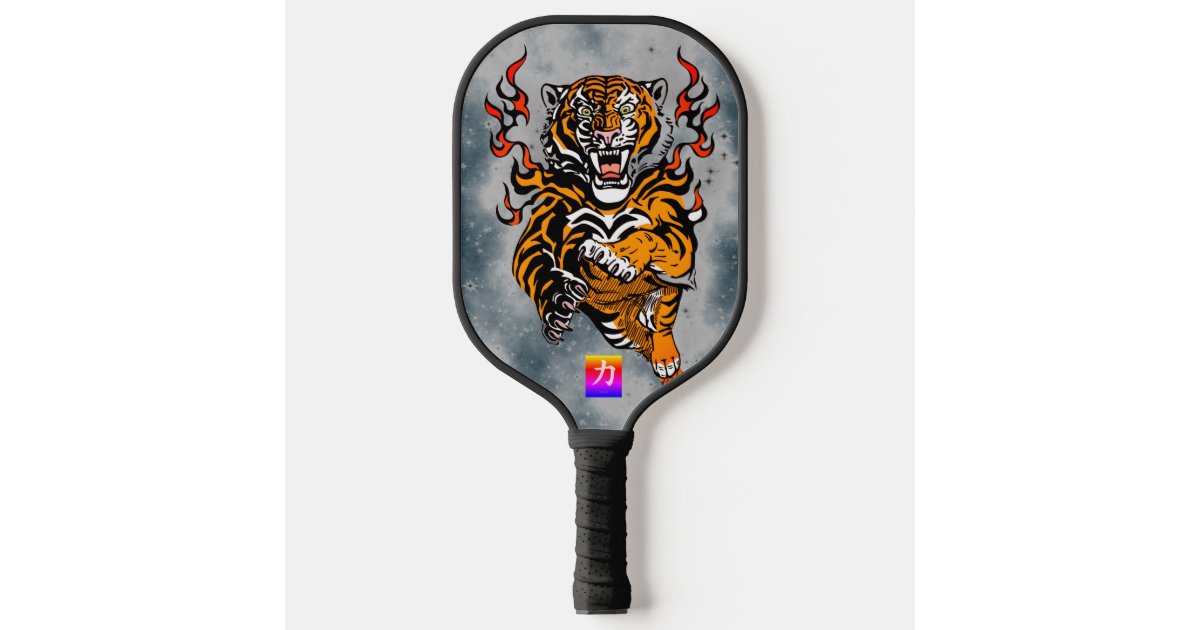 Pickleball Paddle TIGER AND FLAMES FLYING GEESE | Zazzle