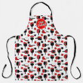 Pickleball Paddles Balls Black Red Personalized Apron | Zazzle