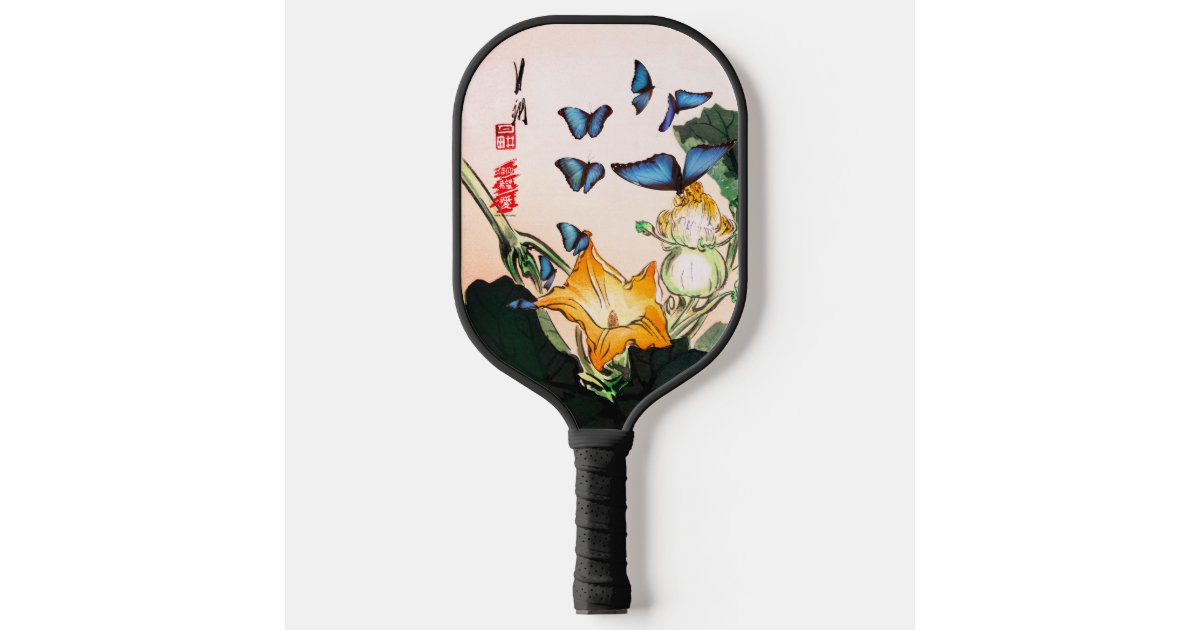 PICKLEBALL PADDLES BUTTERFLIES JAPANESE FLOWERS | Zazzle