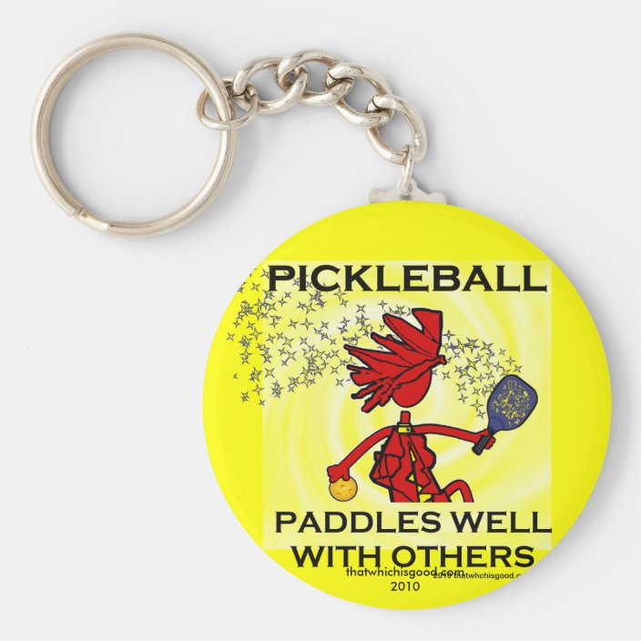 Pickleball Paddles Well With Others Keychain | Zazzle.com
