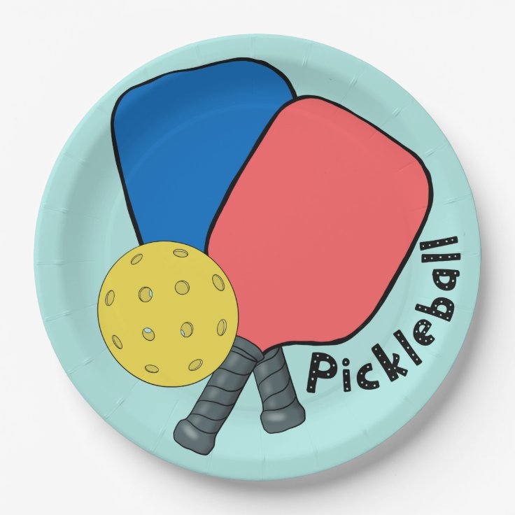 Pickleball paper plates by Deb Jeffrey | Zazzle