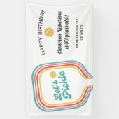 Pickleball Party Let's Pickle Retro Stripe Custom Banner | Zazzle