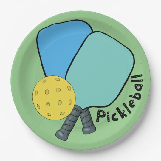 Pickleball party paper plates by Deb Jeffrey | Zazzle.com