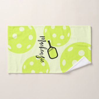 Pickleball Personalized Gear Bright Hand Towel | Zazzle