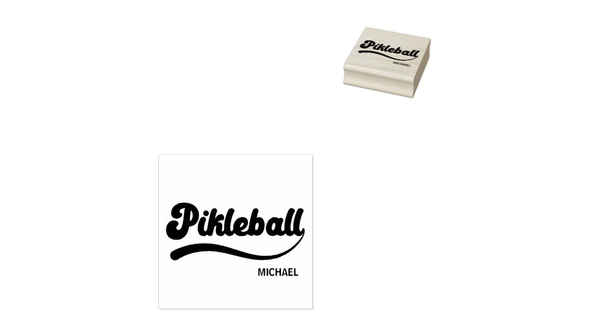 Pickleball Personalized Name Rubber Stamp | Zazzle