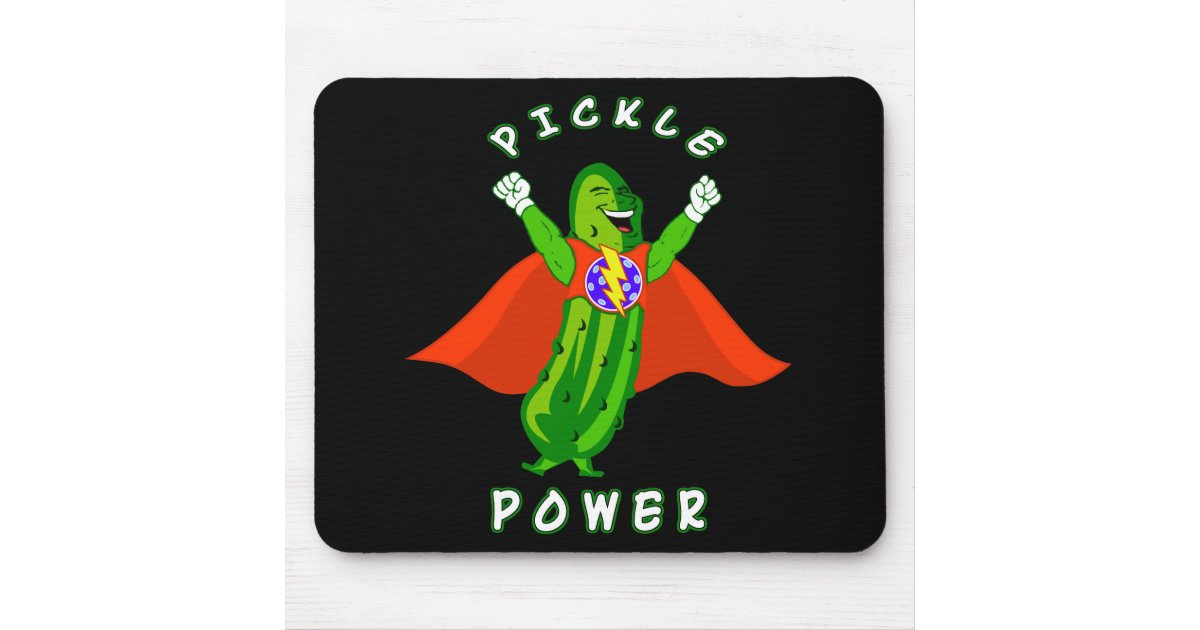 Pickleball Pickle Power Super Hero Mouse Pad | Zazzle