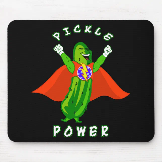 Pickleball Pickle Power Super Hero Mouse Pad | Zazzle