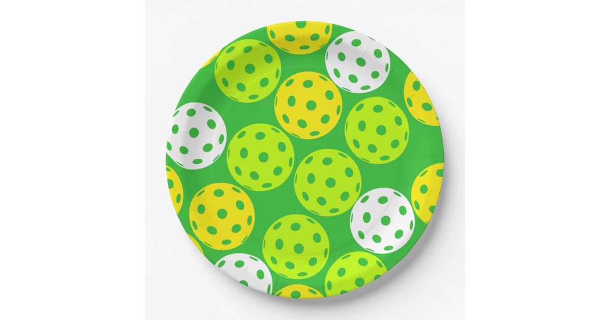 Pickleball Pickleballs Party | Party Paper Plates | Zazzle