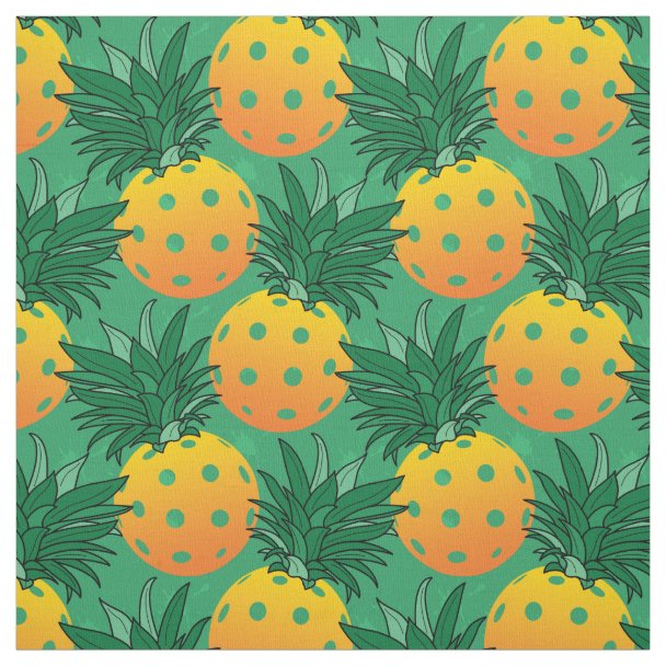 Vintage Pineapple Drawing Pattern Fabric | Zazzle