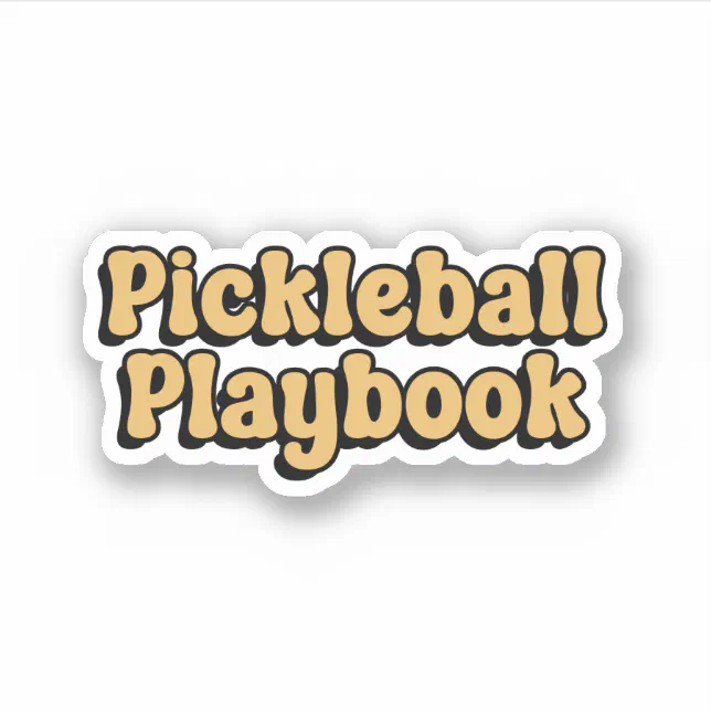 Pickleball Playbook Yellow Retro Typography Sticker | Zazzle