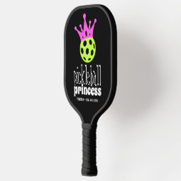 Pickleball Princess Bright Neon Personalized Pickleball Paddle | Zazzle