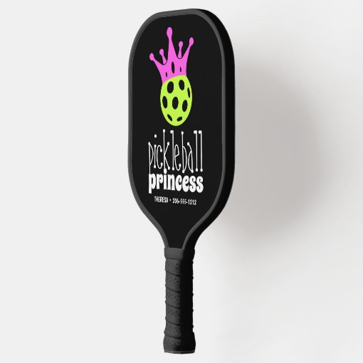 Pickleball Princess Bright Neon Personalized Pickleball Paddle | Zazzle