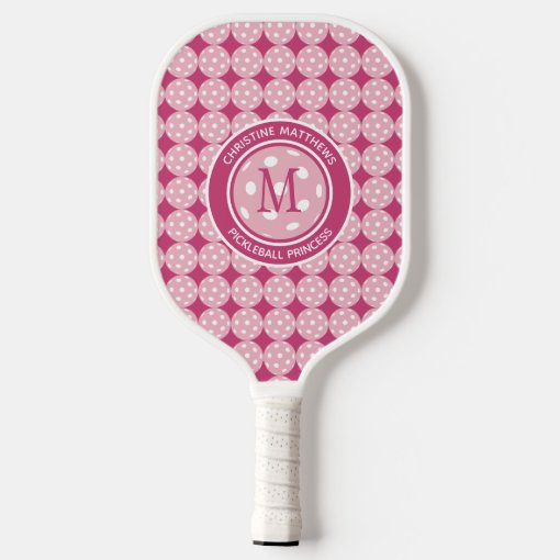 Pickleball Princess Custom Quote Name Initial Pink Pickleball Paddle ...