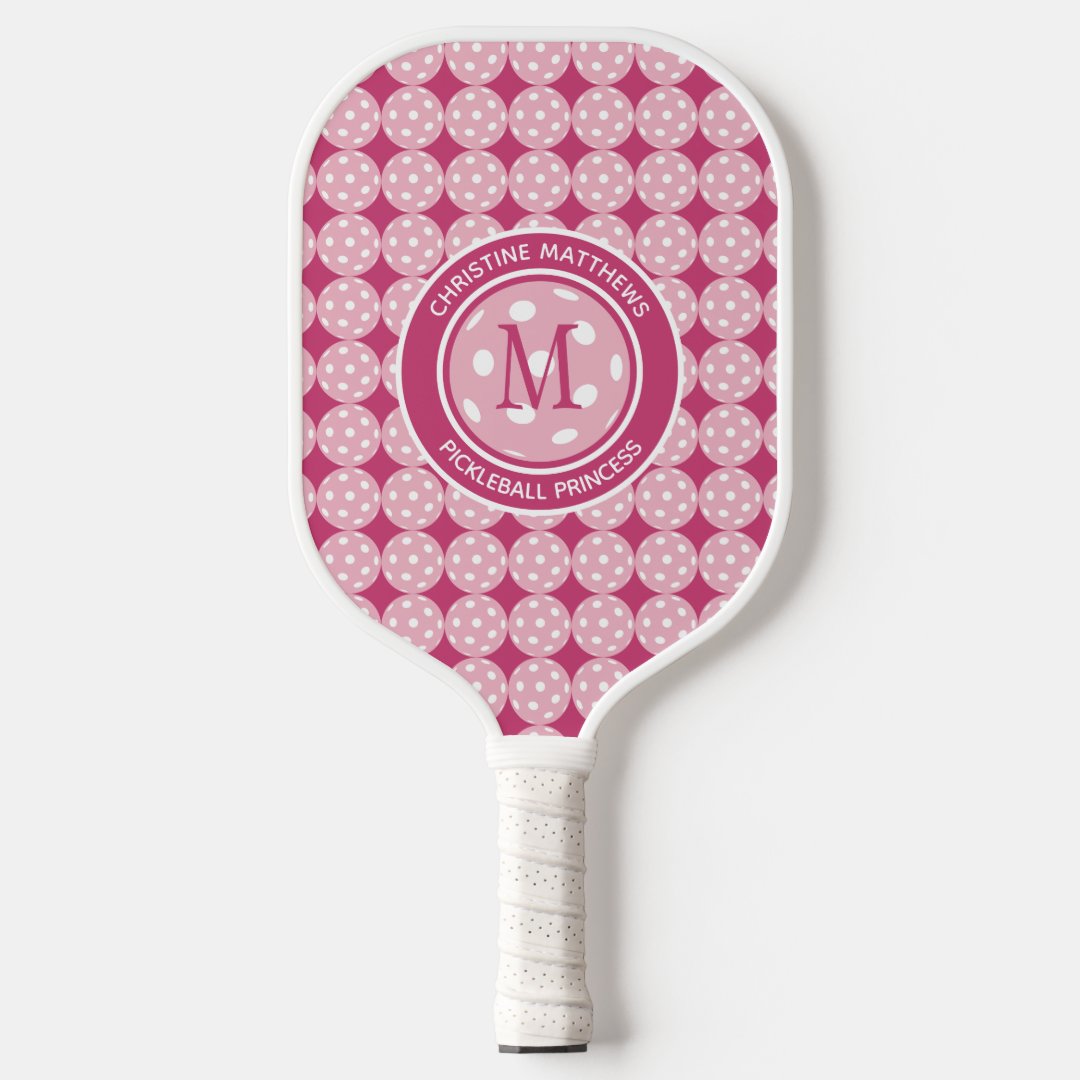 Pickleball Princess Custom Quote Name Initial Pink Pickleball Paddle ...