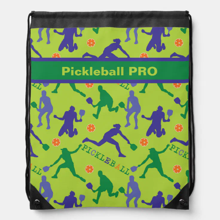 Pickleball PRO - custom text Drawstring Bag | Zazzle