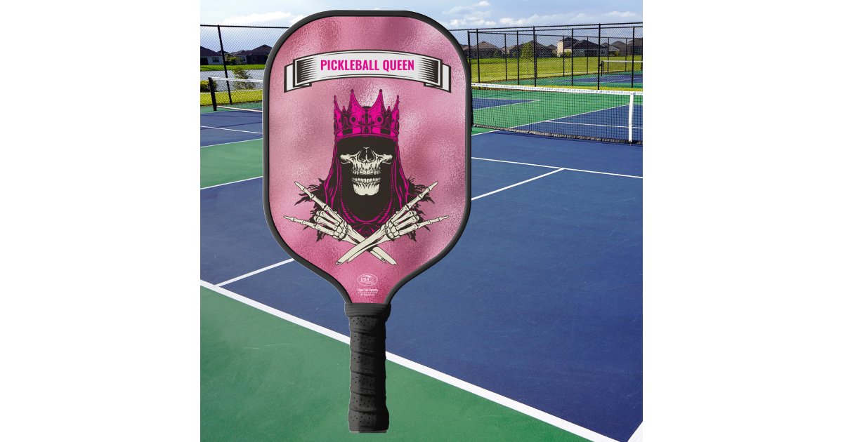 Pickleball Queen Pink Monogrammed Pickleball Paddle | Zazzle