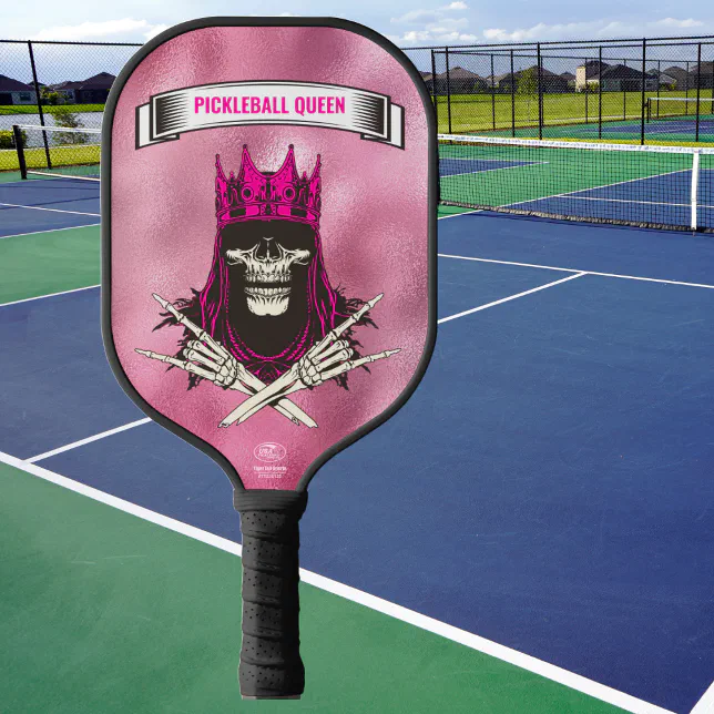 Pickleball Queen Pink Monogrammed Pickleball Paddle | Zazzle