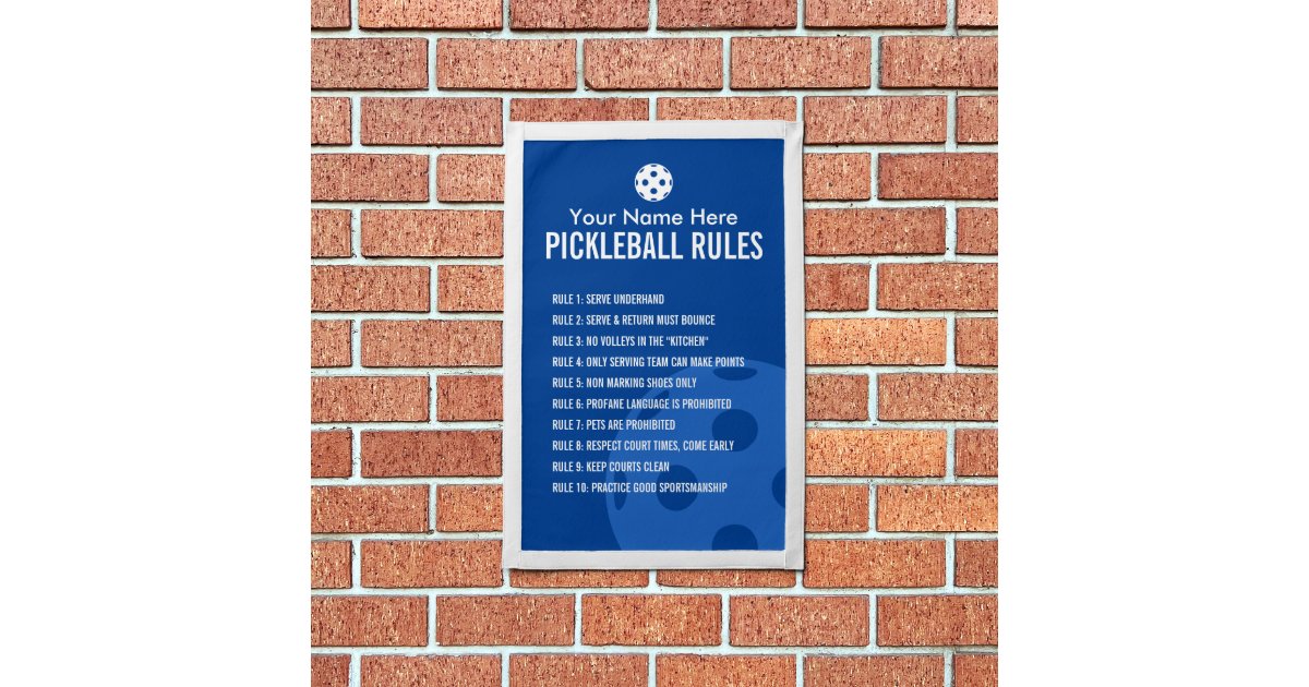 Pickleball rules pennant banner sign for courts | Zazzle