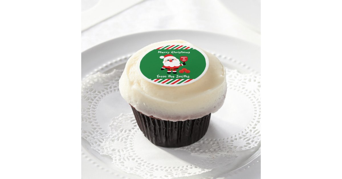 Pickleball Santa Edible Frosting Rounds | Zazzle