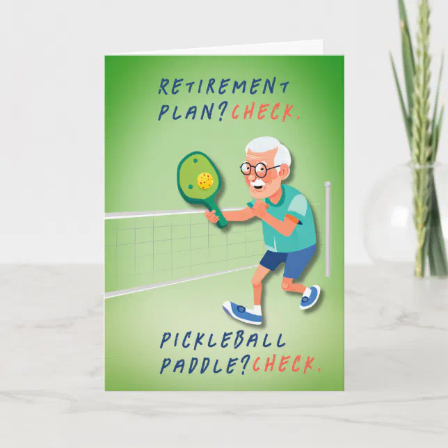 Pickleball Serve & Celebrate Retirement Birthday Card | Zazzle