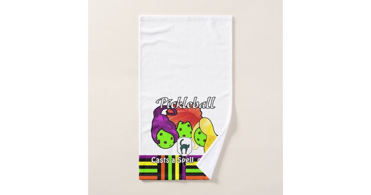 Pickleball Sister Witches Halloween Hand Towel | Zazzle