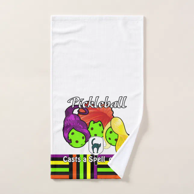 Pickleball Sister Witches Halloween Hand Towel | Zazzle