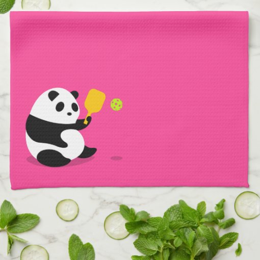 Pickleball Sports Towel: "Pickleball Panda" Kitchen Towel | Zazzle