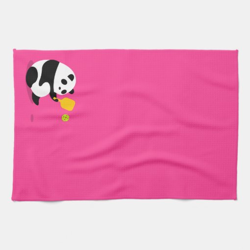 Pickleball Sports Towel: "Pickleball Panda" Kitchen Towel | Zazzle