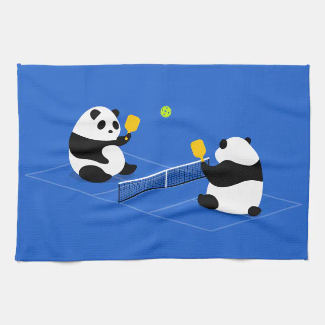 Pickleball Sports Towel: "Pickleball Pandas" Kitchen Towel | Zazzle
