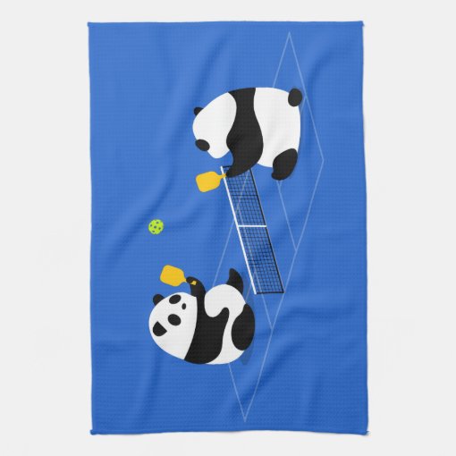 Pickleball Sports Towel: "Pickleball Pandas" Kitchen Towel | Zazzle