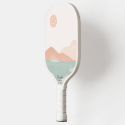Pickleball Sunset Minimal Neutral Landscape Custom Pickleball Paddle ...