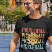Pickleball Text with Ball T-Shirt | Zazzle