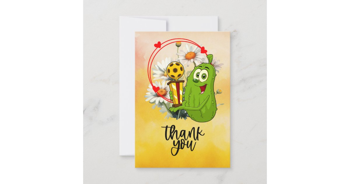 Pickleball thank you card | Zazzle