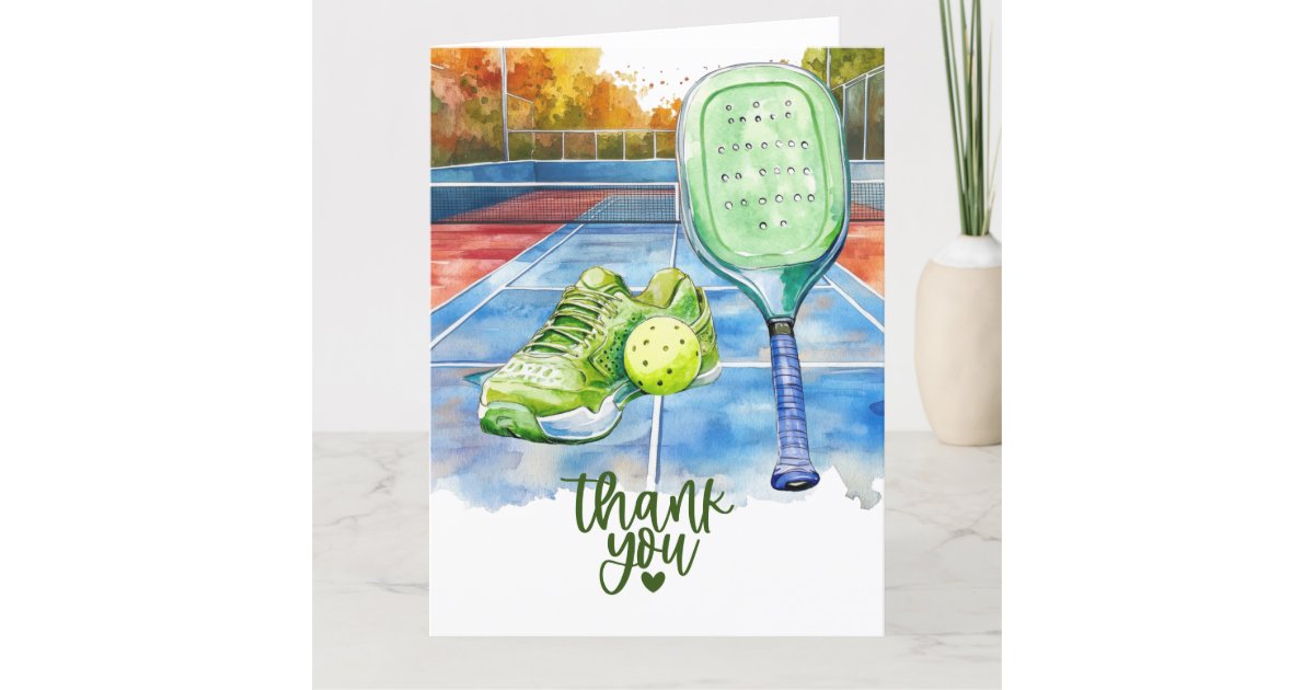 Pickleball thank you card | Zazzle