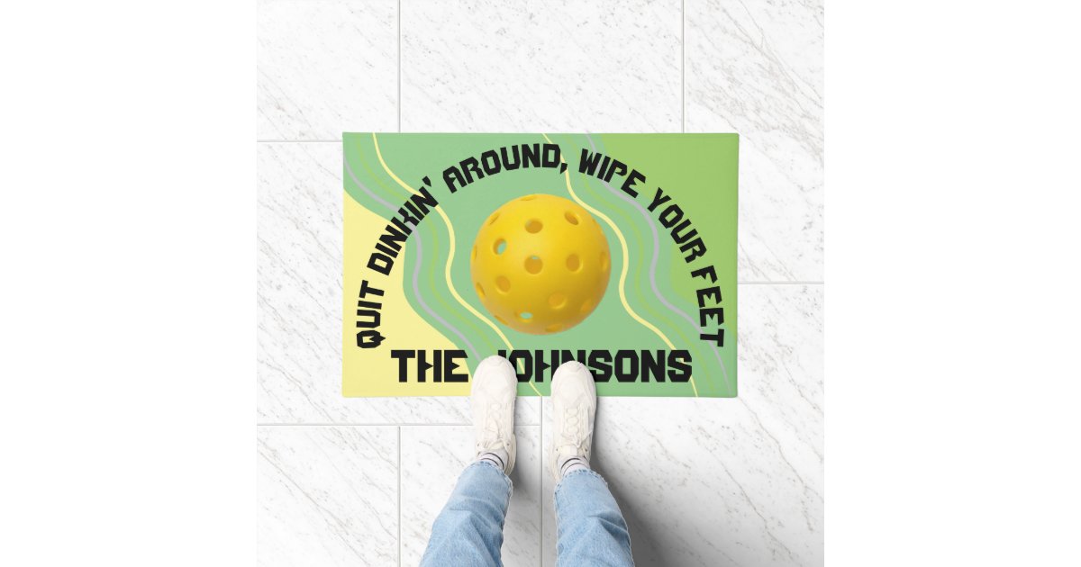Pickleball Theme Personalized Doormat | Zazzle