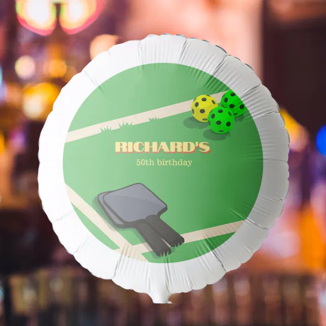 Pickleball Themed Sports Dinking Birthday Party Balloon | Zazzle