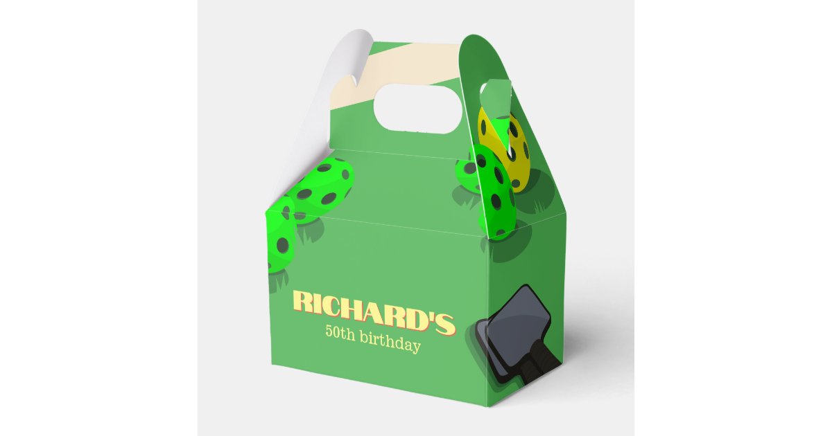 Pickleball Themed Sports Dinking Birthday Party Favor Boxes | Zazzle