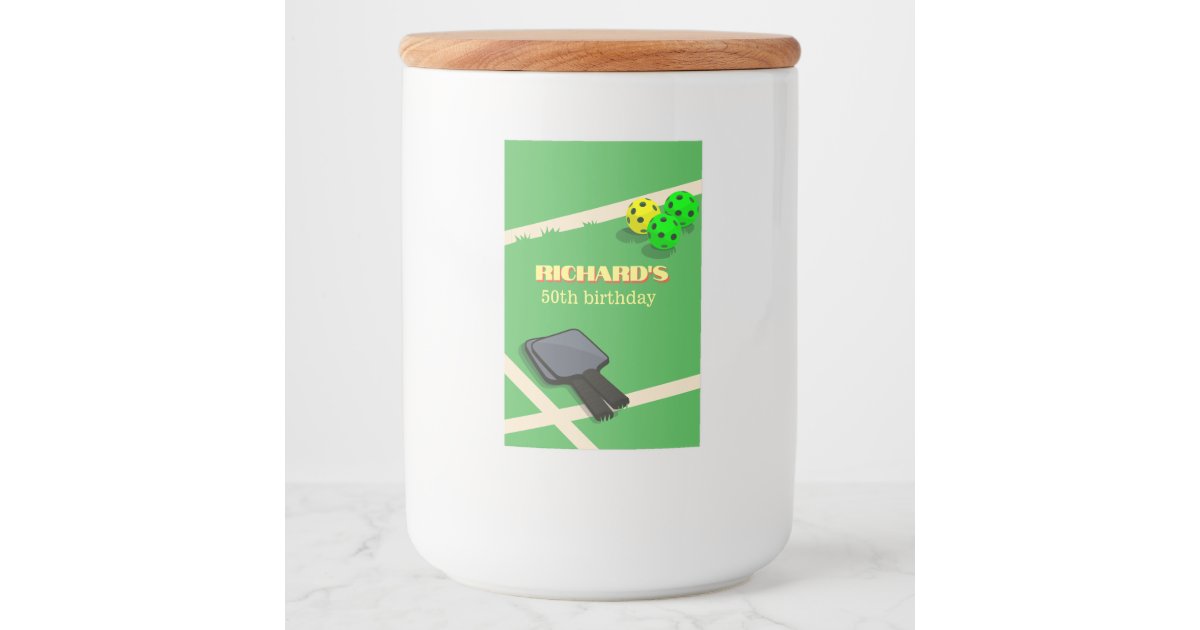 Pickleball Themed Sports Dinking Birthday Party Food Label | Zazzle