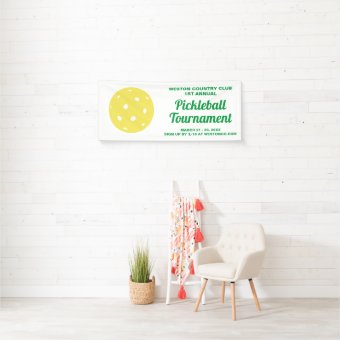 Pickleball Tournament Custom Text Custom Color Banner | Zazzle