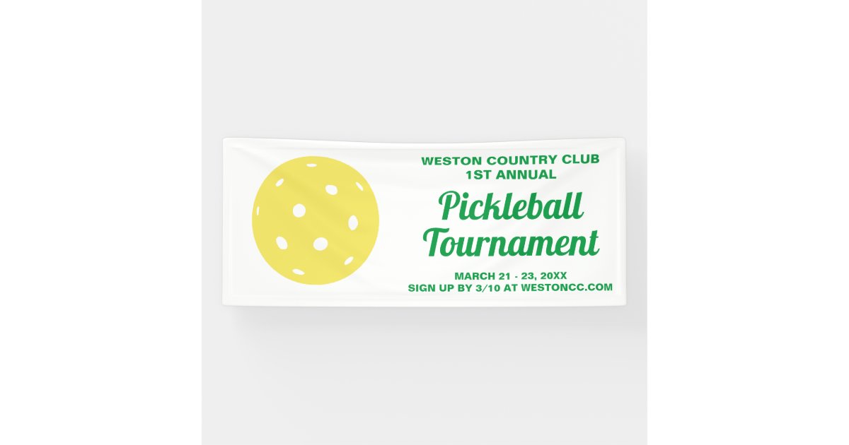 Pickleball Tournament Custom Text Custom Color Banner | Zazzle
